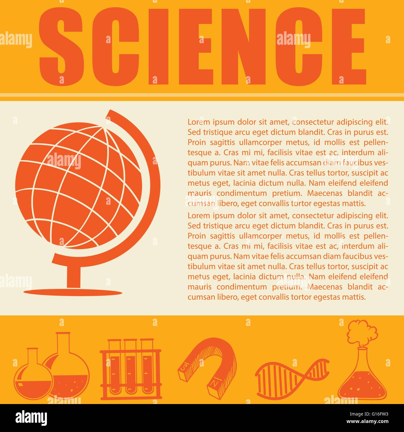 Science infographic with symbols and text illustration Stock Vector ...
