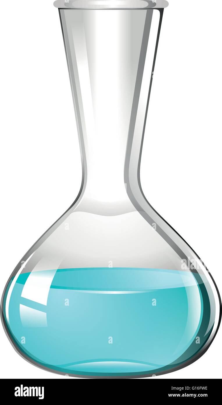 Blue liquid in glass beaker illustration Stock Vector Image & Art - Alamy