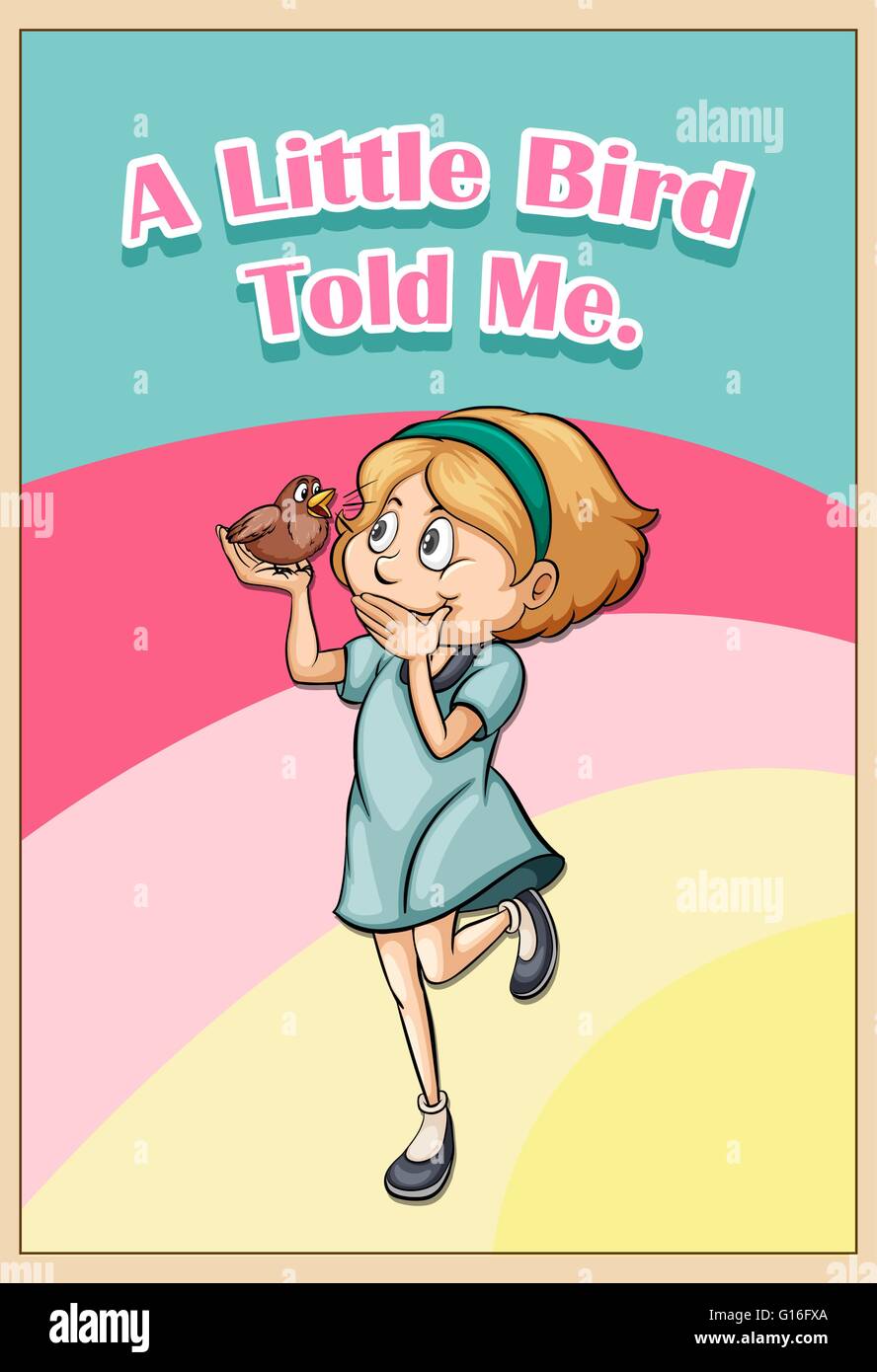 Idiom little bird told me illustration Stock Vector Image & Art - Alamy