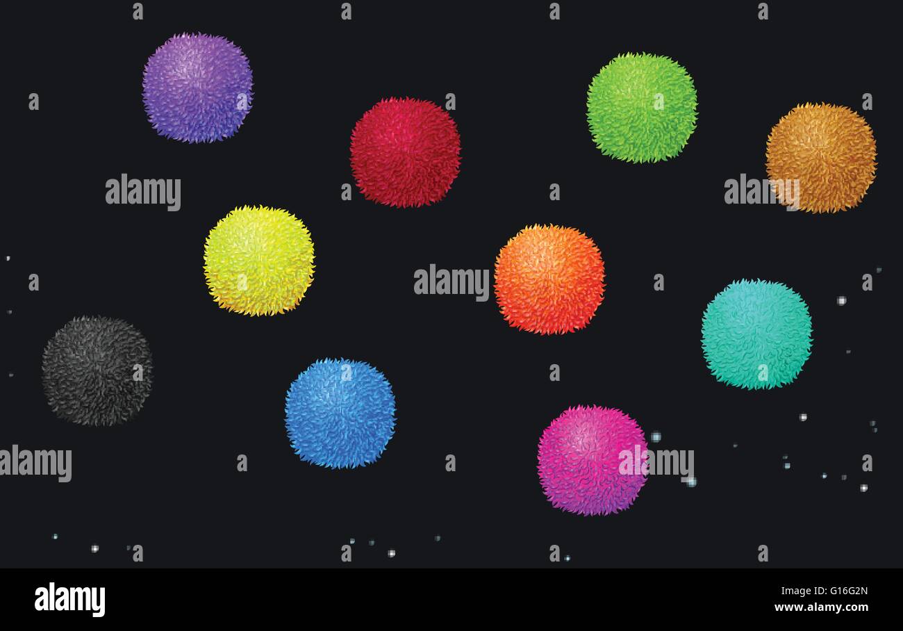 Fluffy balls in the space illustration Stock Vector Image & Art - Alamy