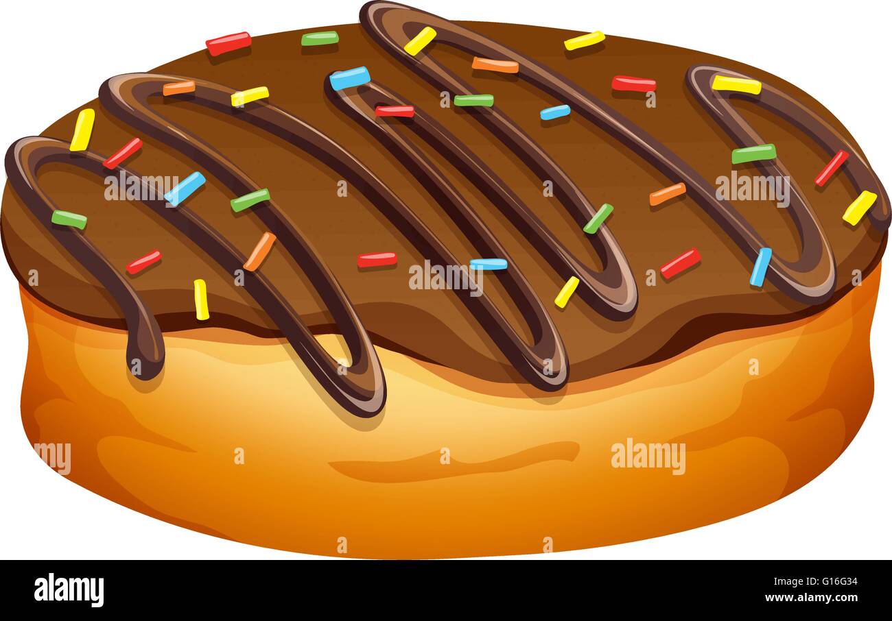 Chocolate donut with decorations illustration Stock Vector Image & Art ...