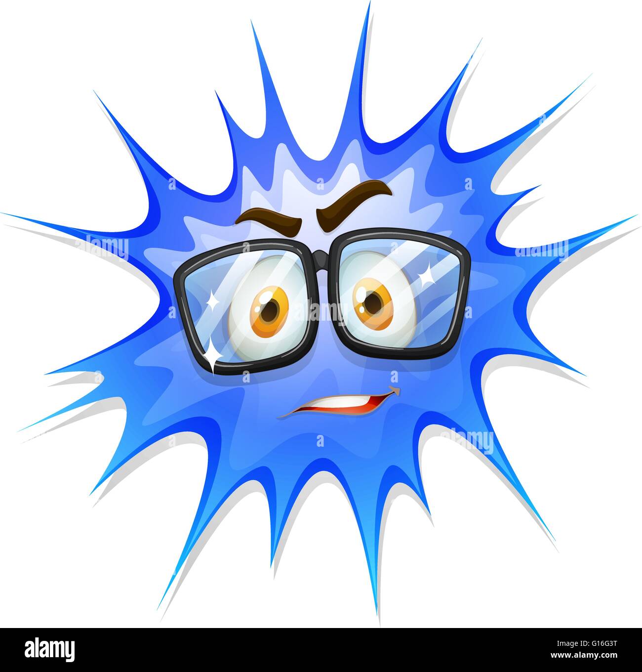 Happy face on blue splash illustration Stock Vector Image & Art - Alamy