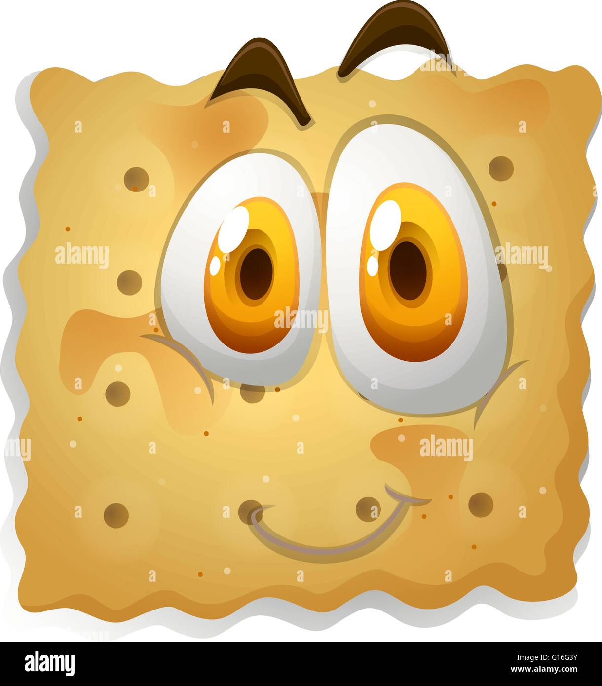 Happy face on biscuit illustration Stock Vector Image & Art - Alamy