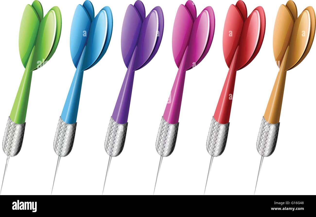 Darts in six different colors Stock Vector Image & Art - Alamy