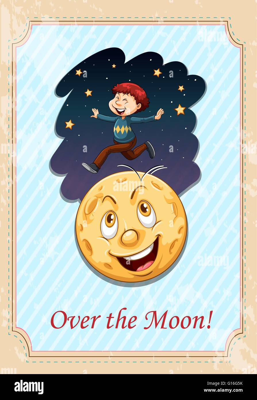 Clipart Over The Moon Cute Cartoon Moon Phase Collection Vector