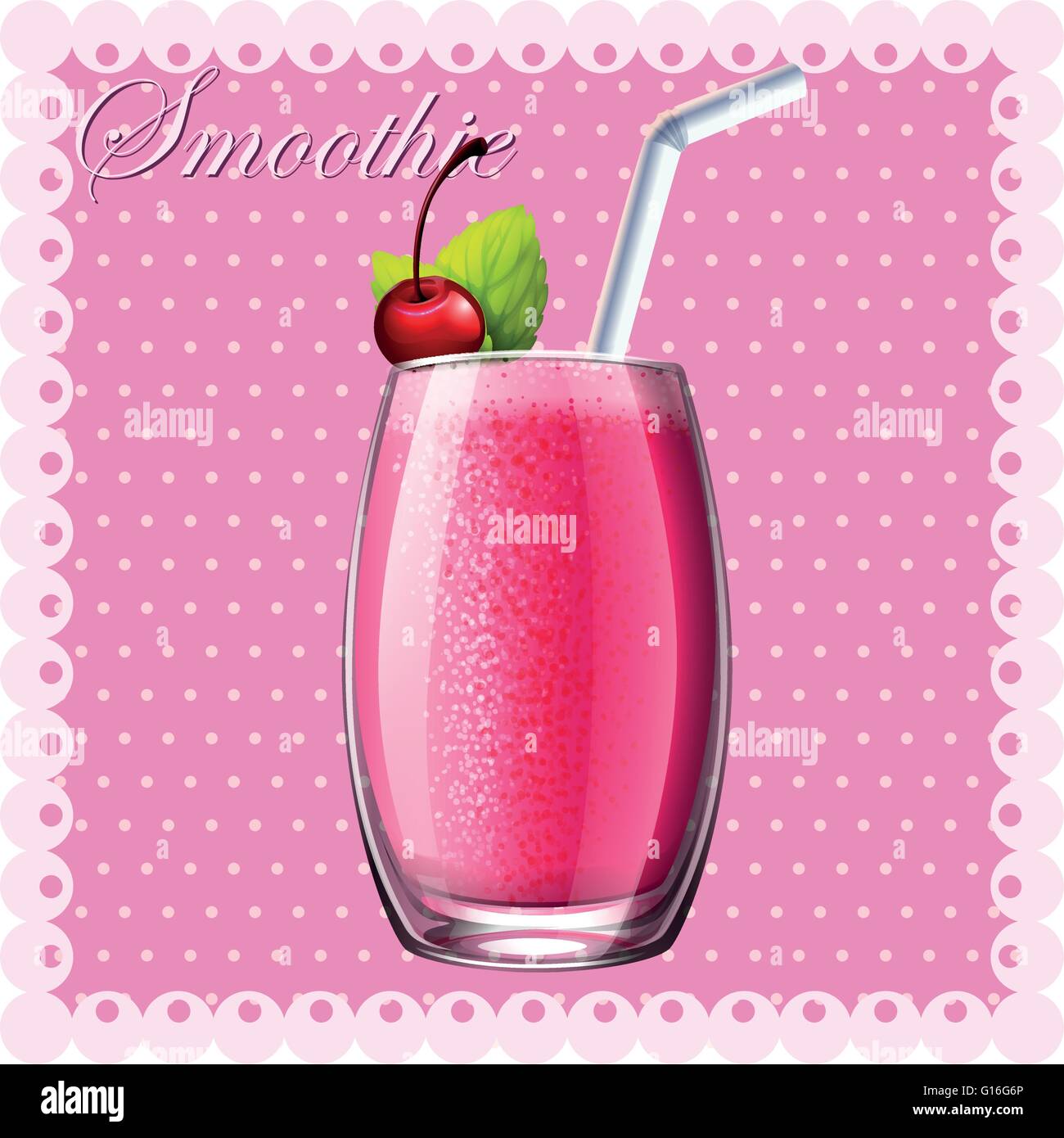 Pink smoothie in glass illustration Stock Vector Image & Art - Alamy