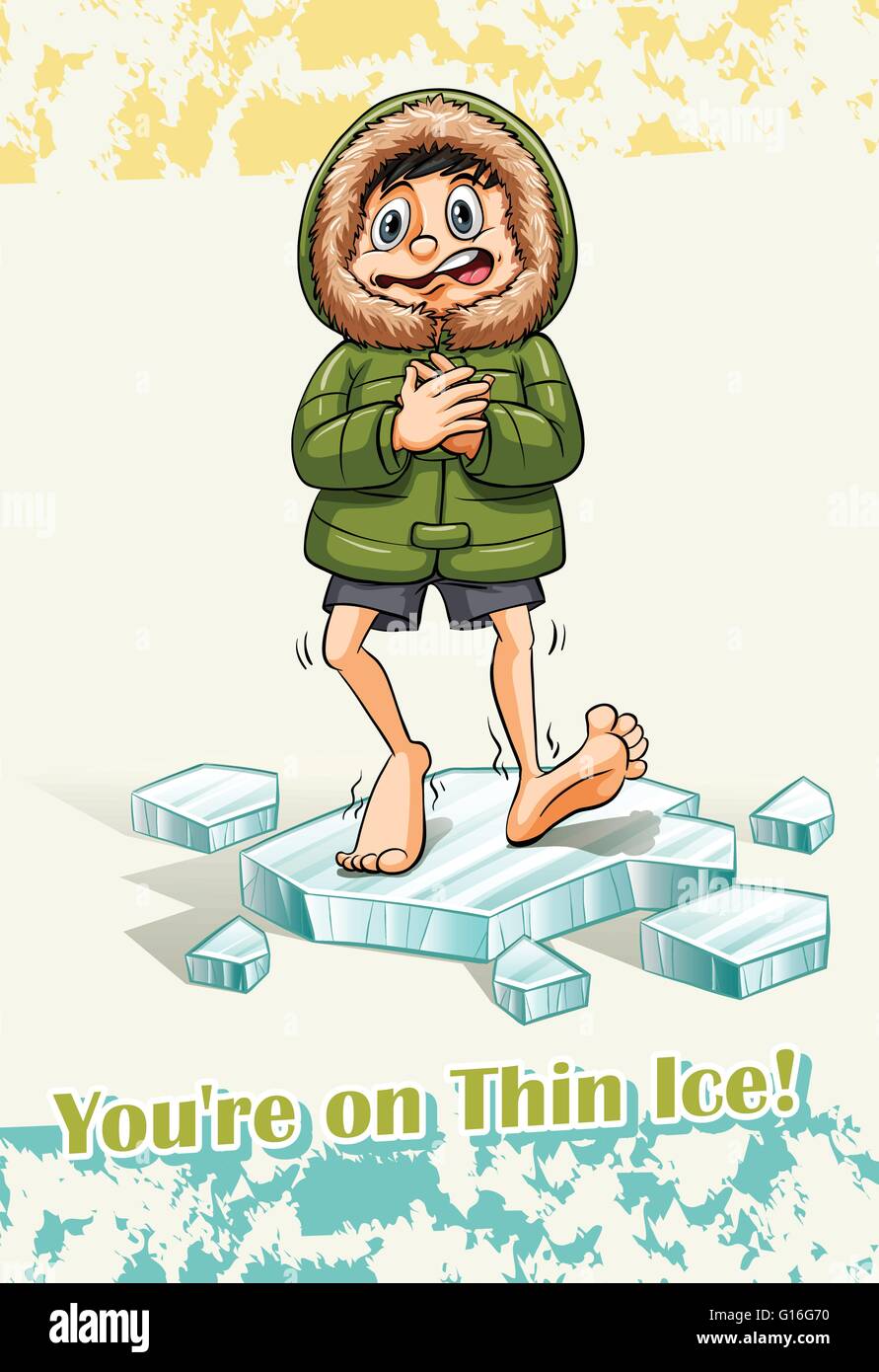 On thin ice Stock Vector Images - Alamy