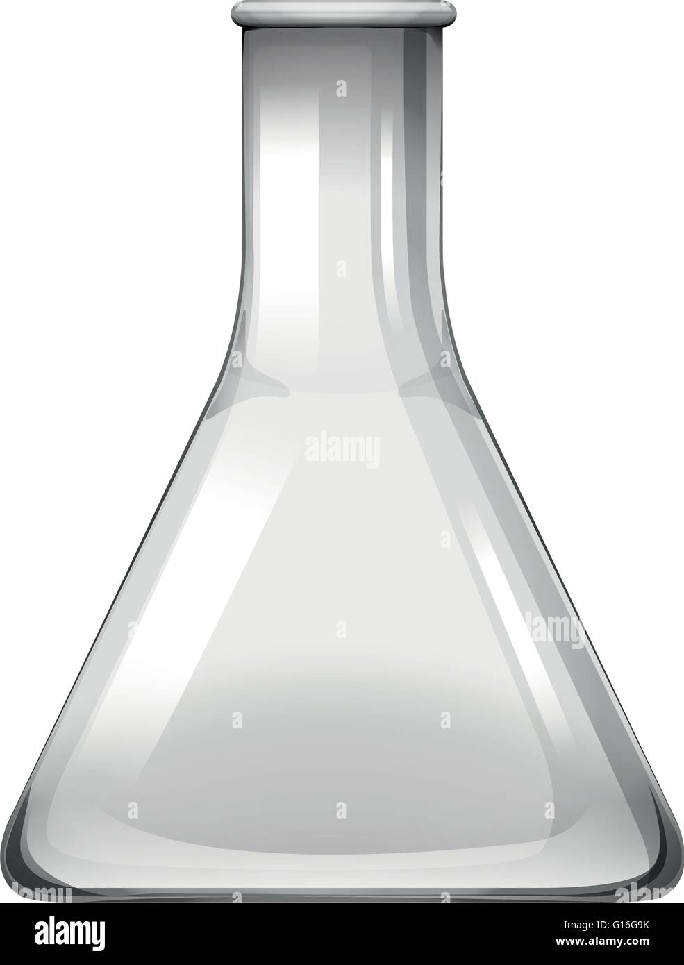 Empty glass beaker on white illustration Stock Vector Image & Art - Alamy