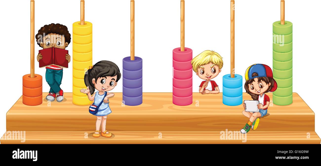 Children and math game illustration Stock Vector Image & Art - Alamy