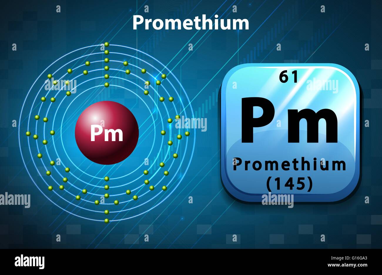 Flashcard of Promethium atom illustration Stock Vector Image & Art - Alamy