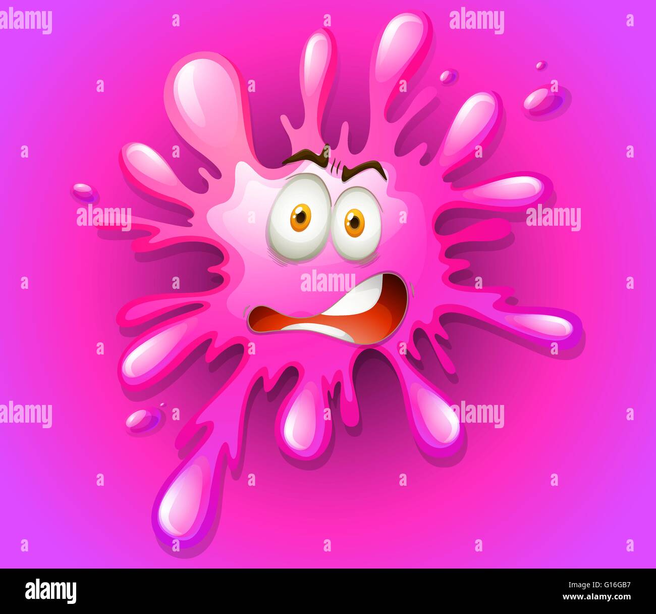Pink color splash with face illustration Stock Vector Image & Art - Alamy