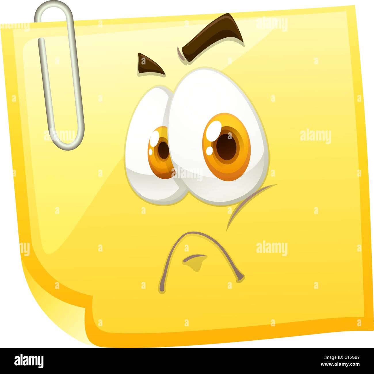 Paper with sad face illustration Stock Vector Image & Art - Alamy