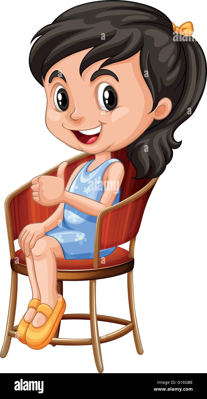 Girl sitting on chair smiling Stock Vector Images - Alamy