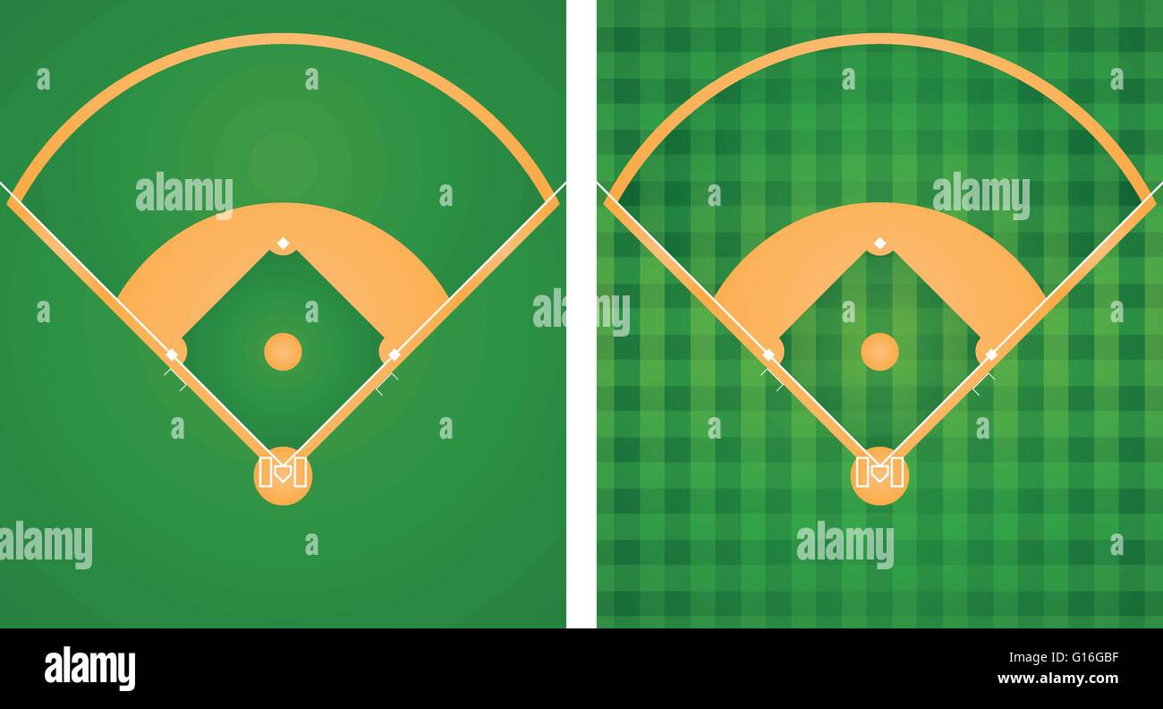 Baseball field in two lawn designs illustration Stock Vector Image ...