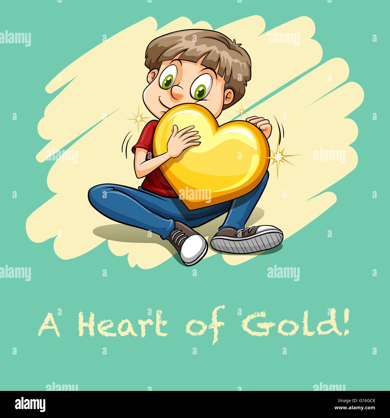 Idiom heart of gold illustration Stock Vector Image & Art - Alamy