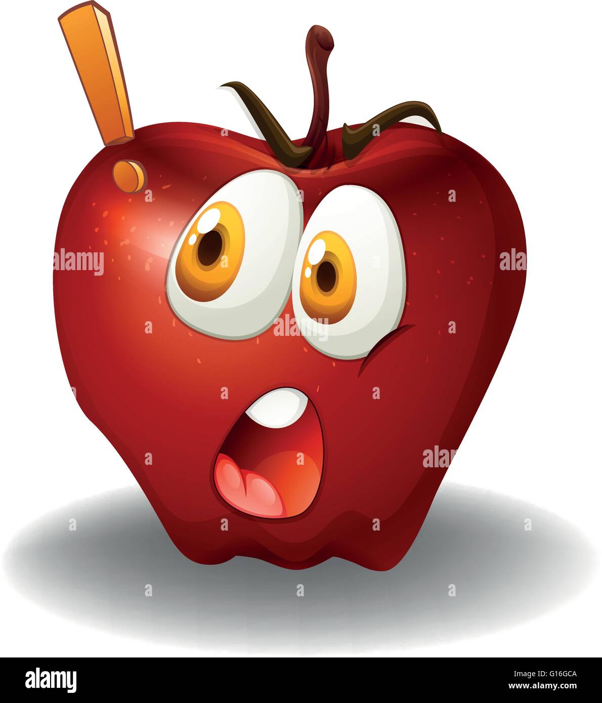 Shocking face on apple illustration Stock Vector Image & Art - Alamy