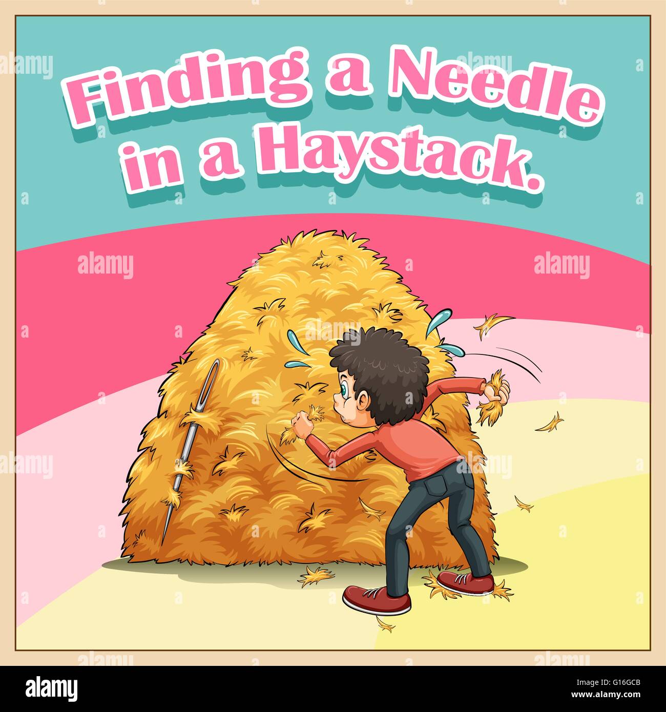Needle in a haystack Stock Vector Images - Alamy