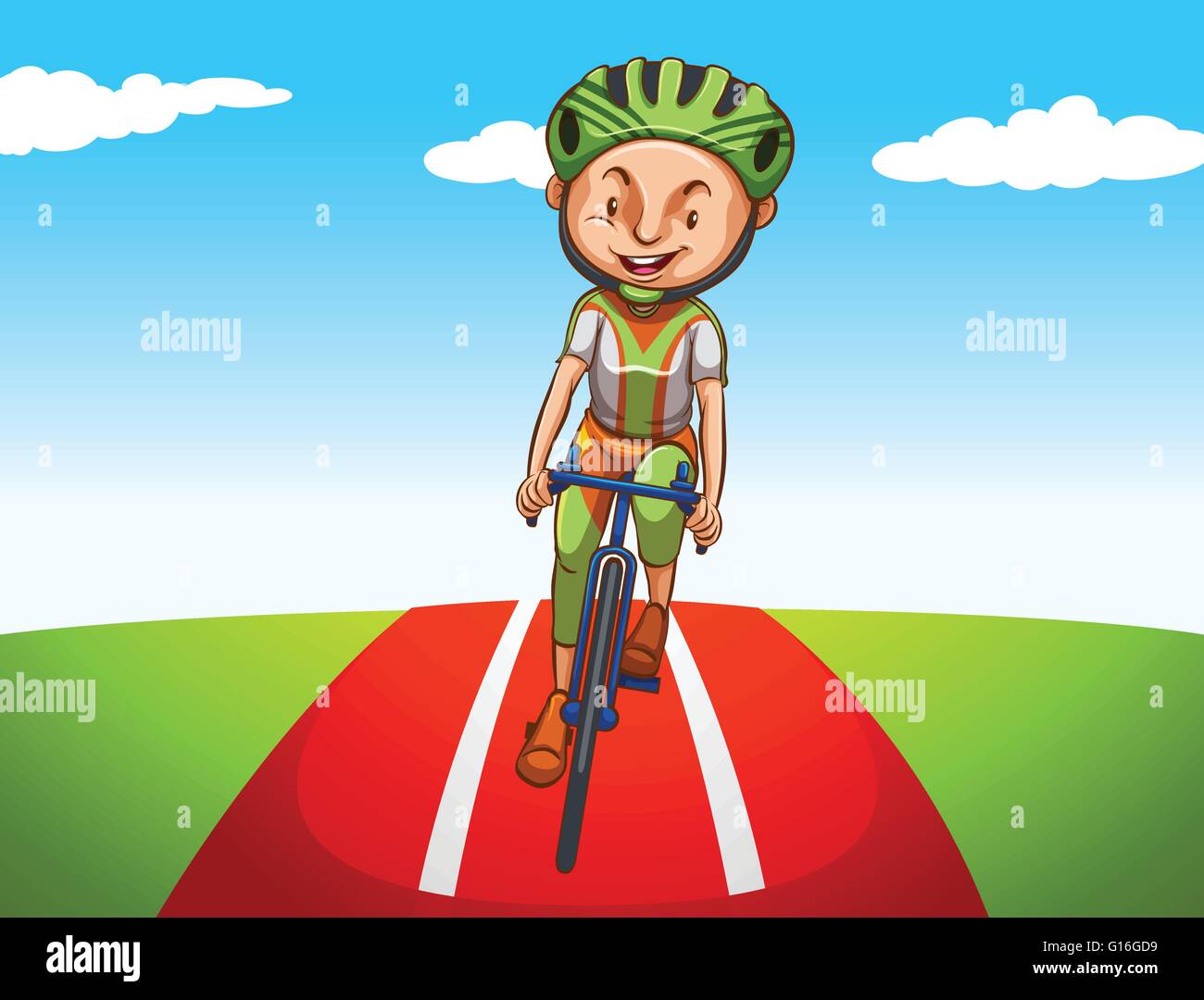 Man riding bicycle in the field Stock Vector Image & Art - Alamy