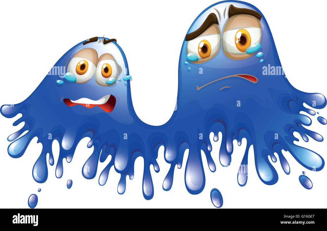 Blue splash with crying face illustration Stock Vector Image & Art - Alamy