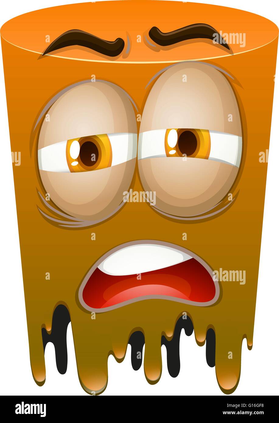 Sad face on orange tube illustration Stock Vector Image & Art - Alamy