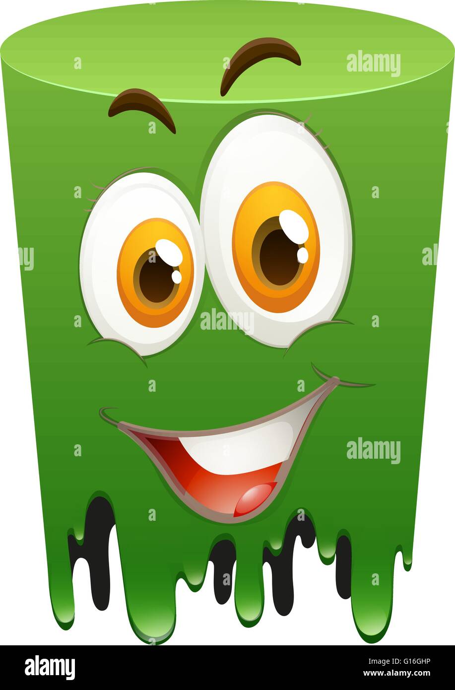 Happy face on green tube illustration Stock Vector Image & Art - Alamy