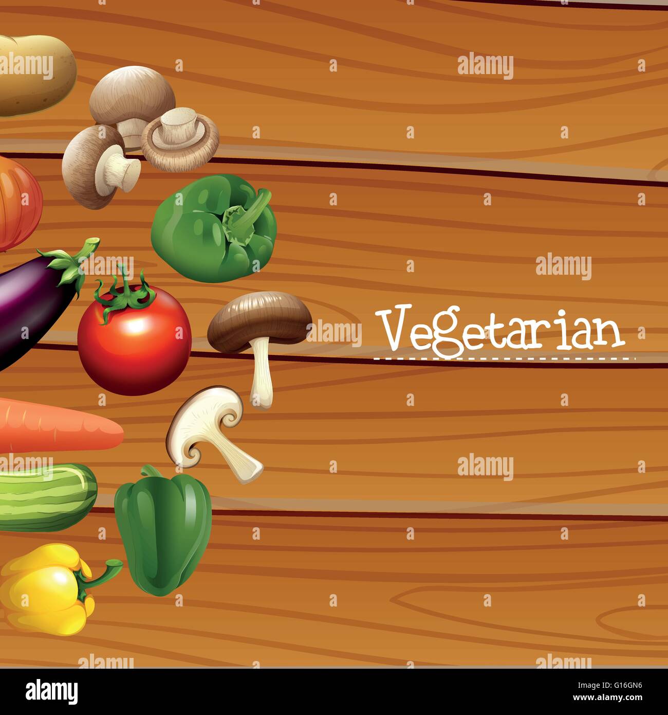 Poster design with fresh vegetables illustration Stock Vector Image ...