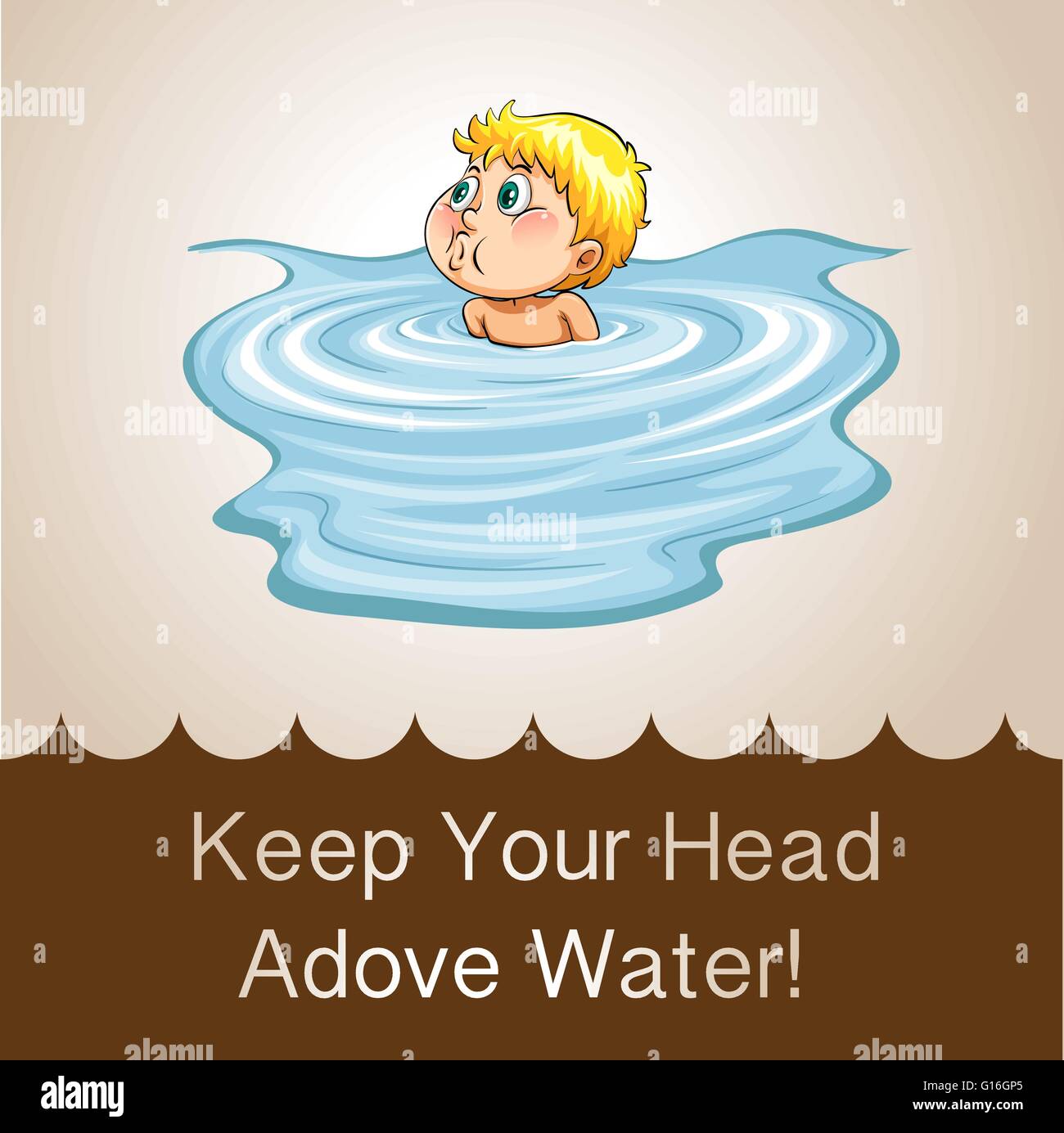 Idiom keep your head above water illustration Stock Vector Image & Art ...