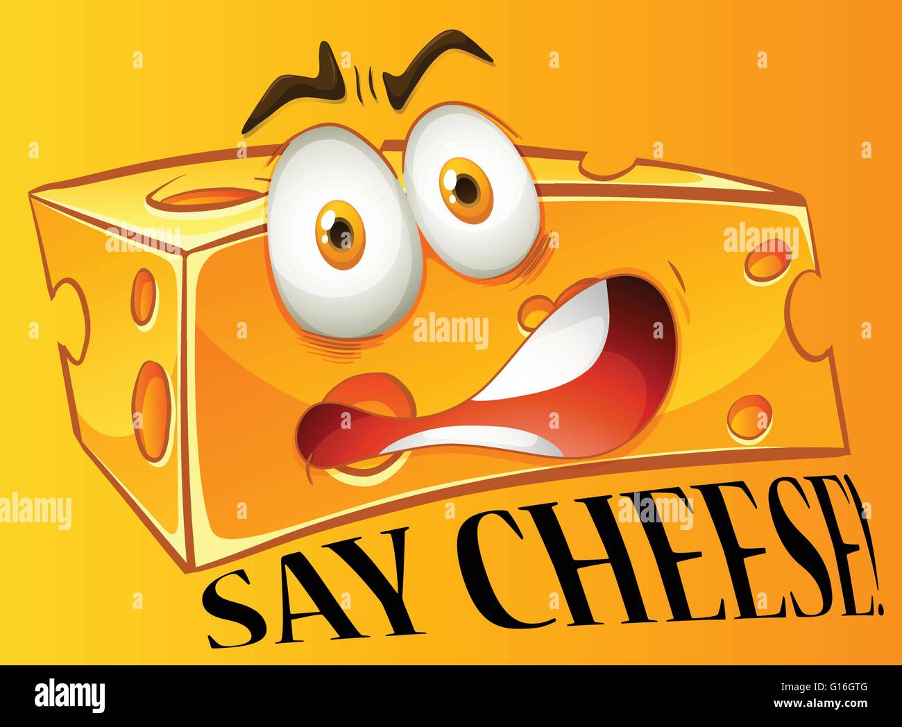 Say cheese expression on yellow illustration Stock Vector Image & Art ...