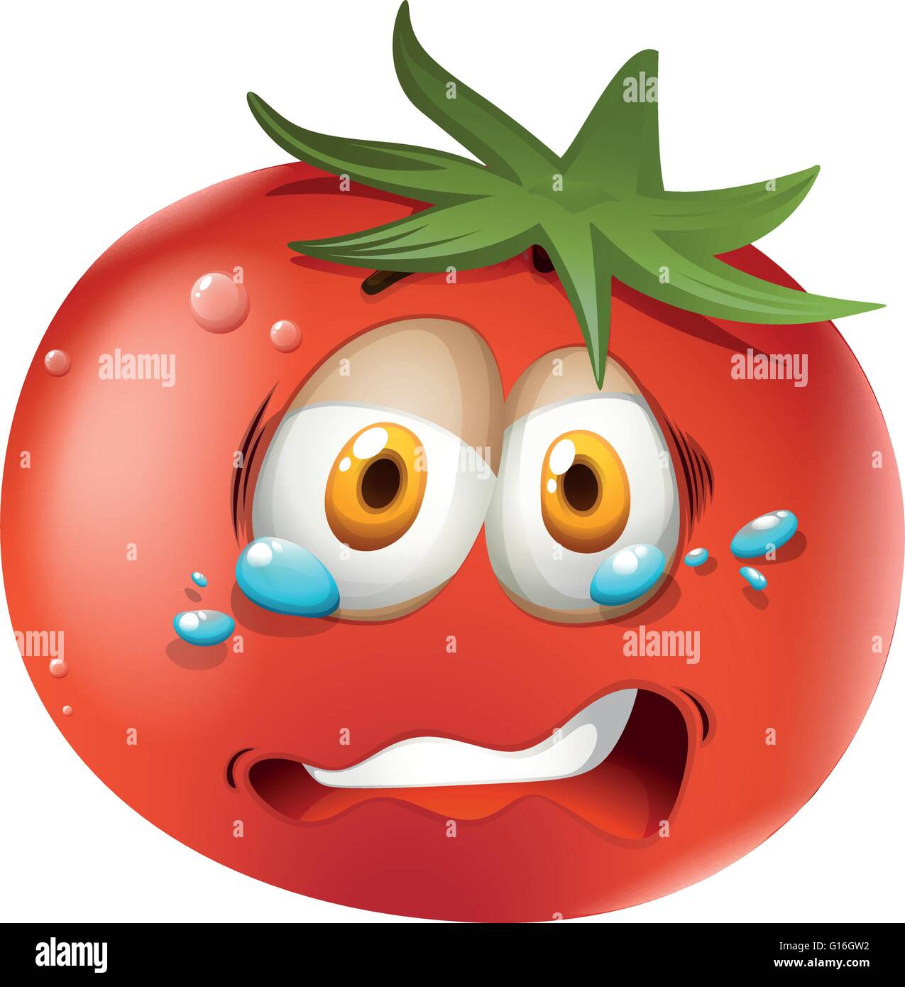Crying face on tomato illustration Stock Vector Image & Art - Alamy