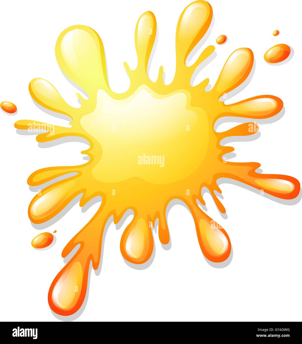 Watercolor yellow splash on white illustration Stock Vector Image & Art ...