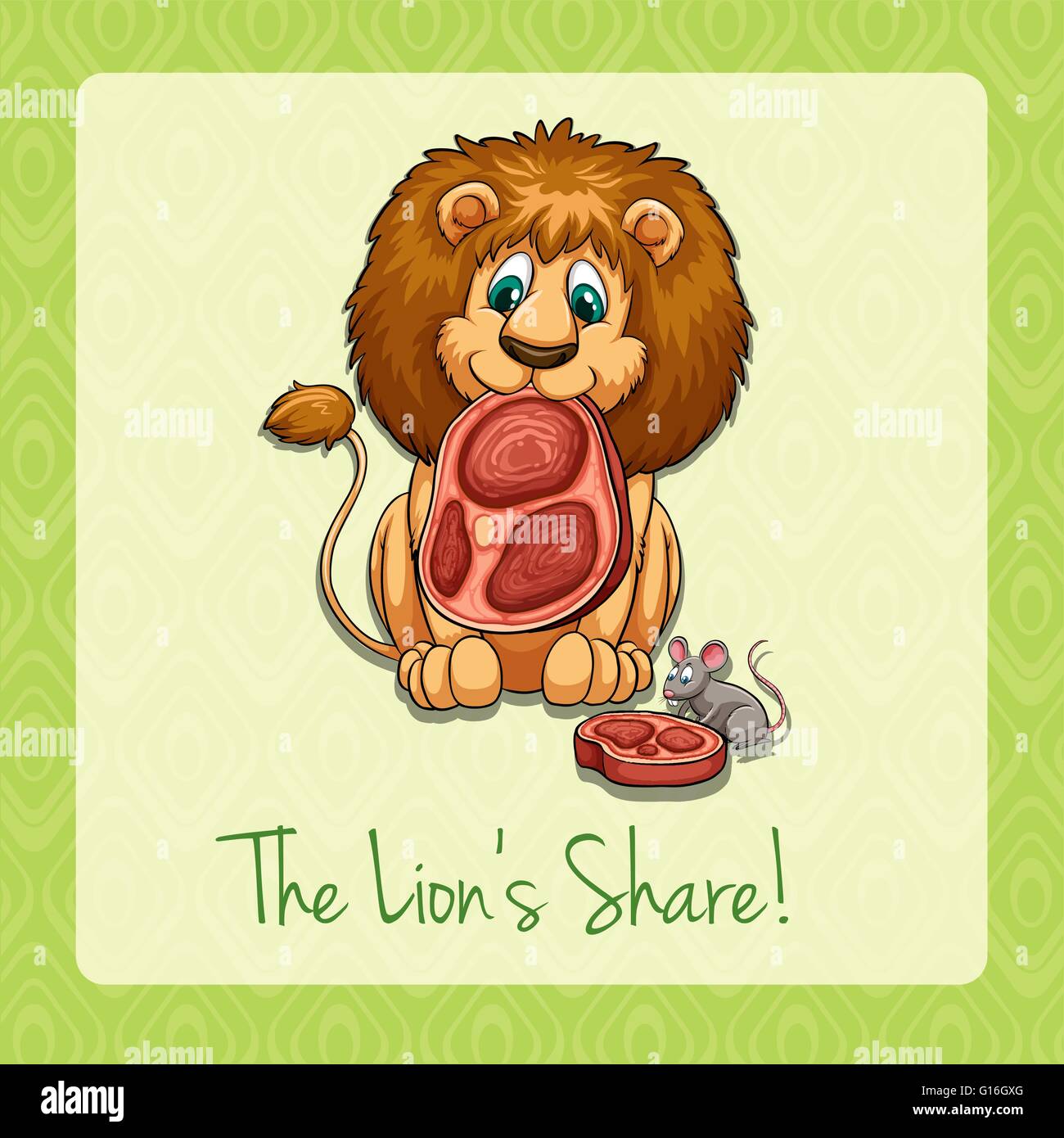 English idiom lion's share illustration Stock Vector Image & Art - Alamy