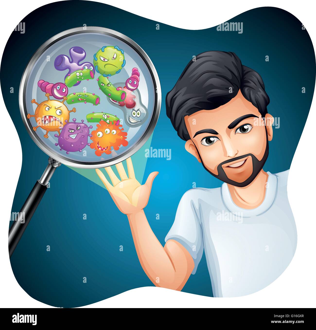 Bacteria on human hand illustration Stock Vector Image & Art - Alamy