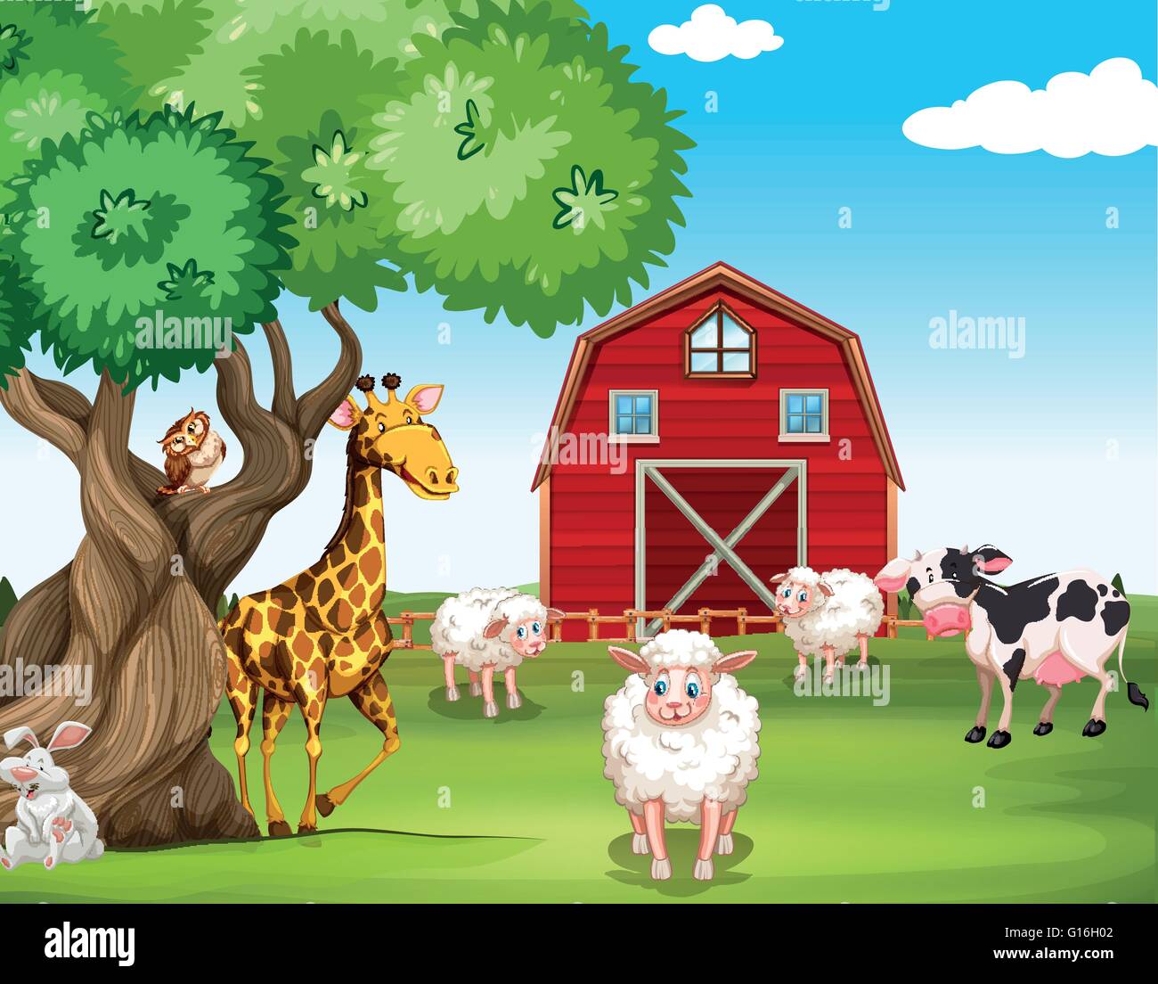 Farm animals and wild animals illustration Stock Vector Image & Art - Alamy