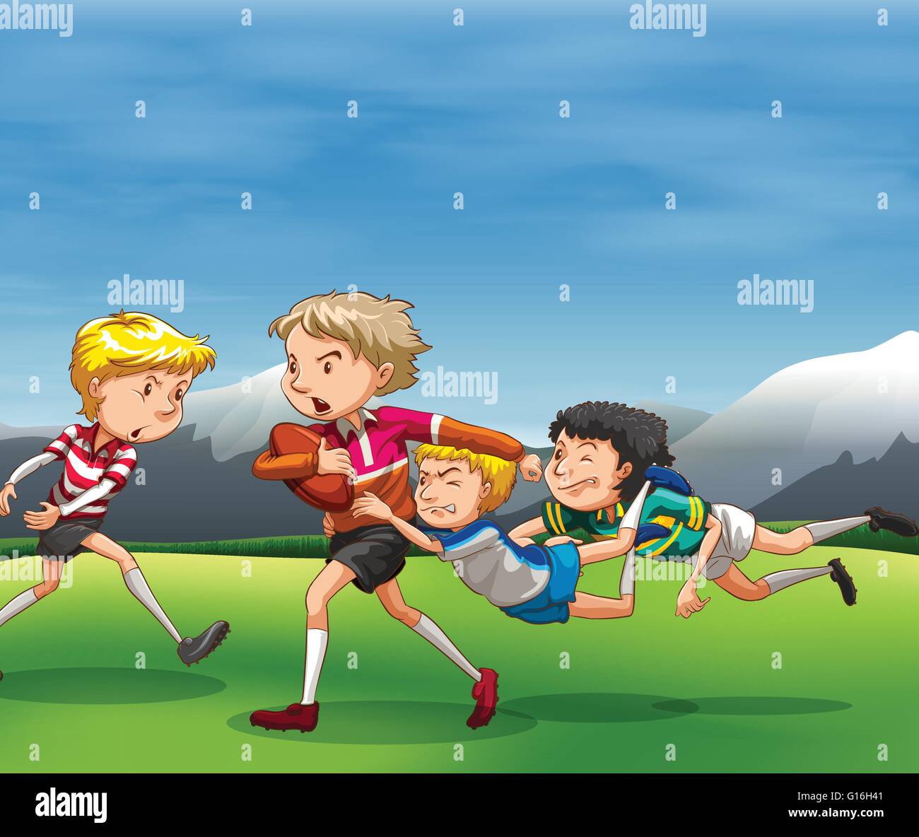 People playing rugby in the field Stock Vector Image & Art - Alamy