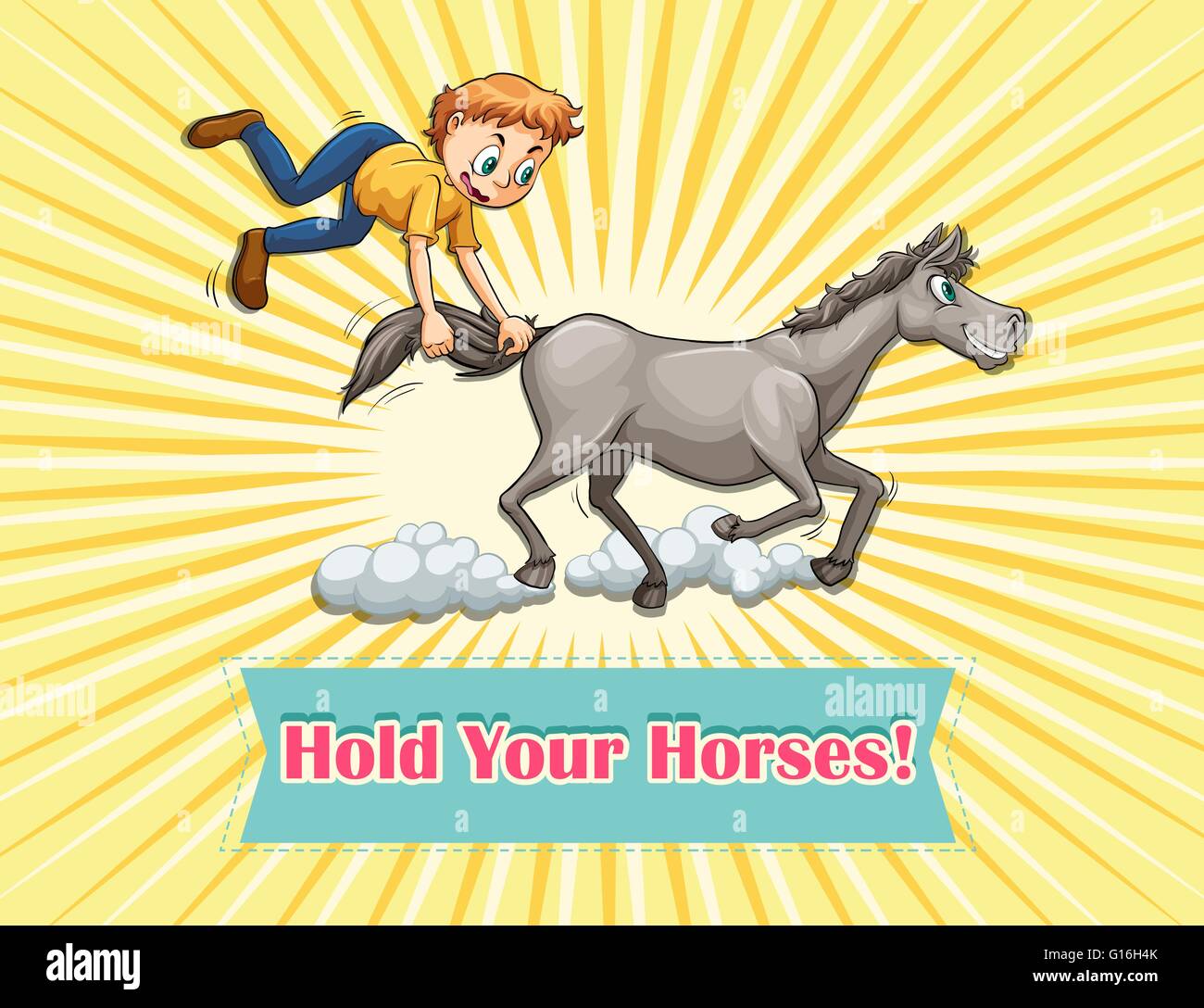 Idiom saying hold your horses Stock Vector Image & Art - Alamy