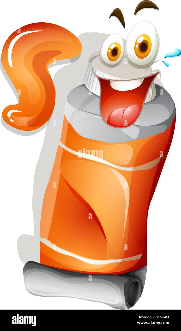 Smiling orange color tube illustration Stock Vector Image & Art - Alamy