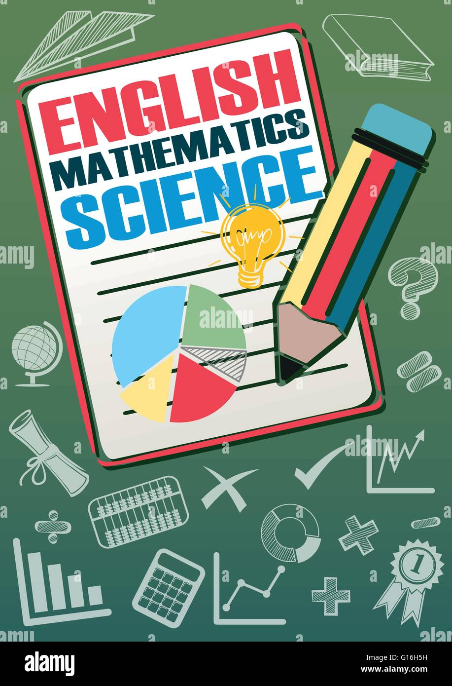 School subjects with many symbols illustration Stock Vector Image & Art ...