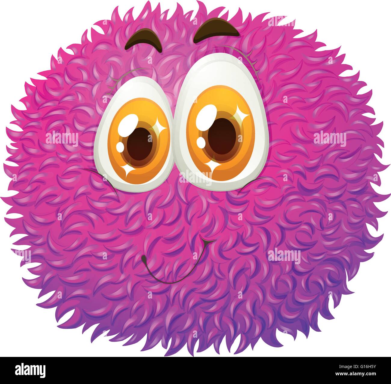 Fluffy ball with happy face illustration Stock Vector Image & Art - Alamy