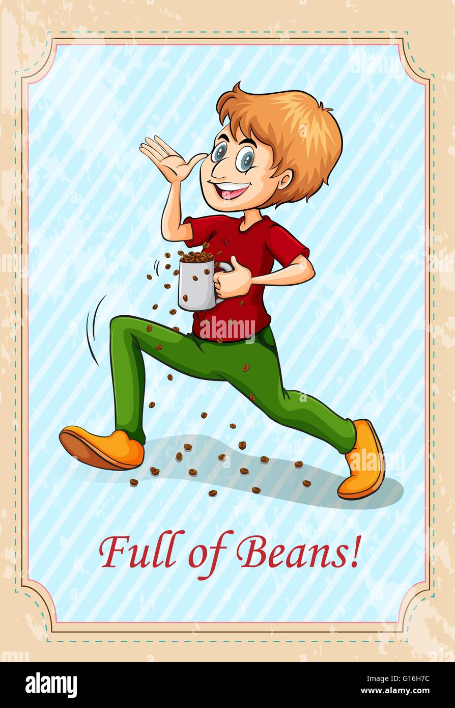 Old saying full of beans illustration Stock Vector Image & Art - Alamy