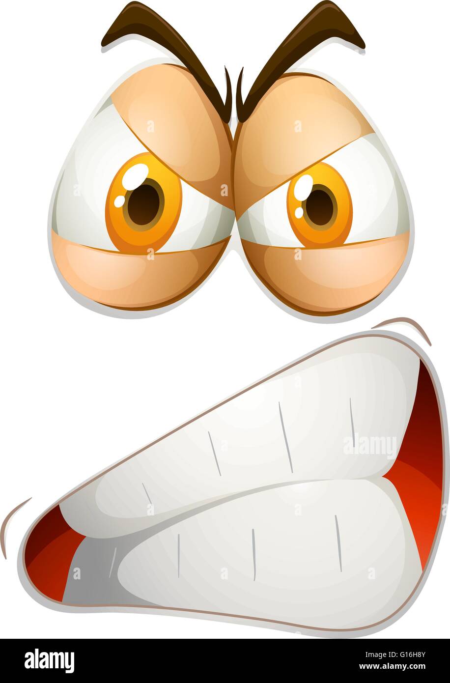 Angry face on white illustration Stock Vector Image & Art - Alamy