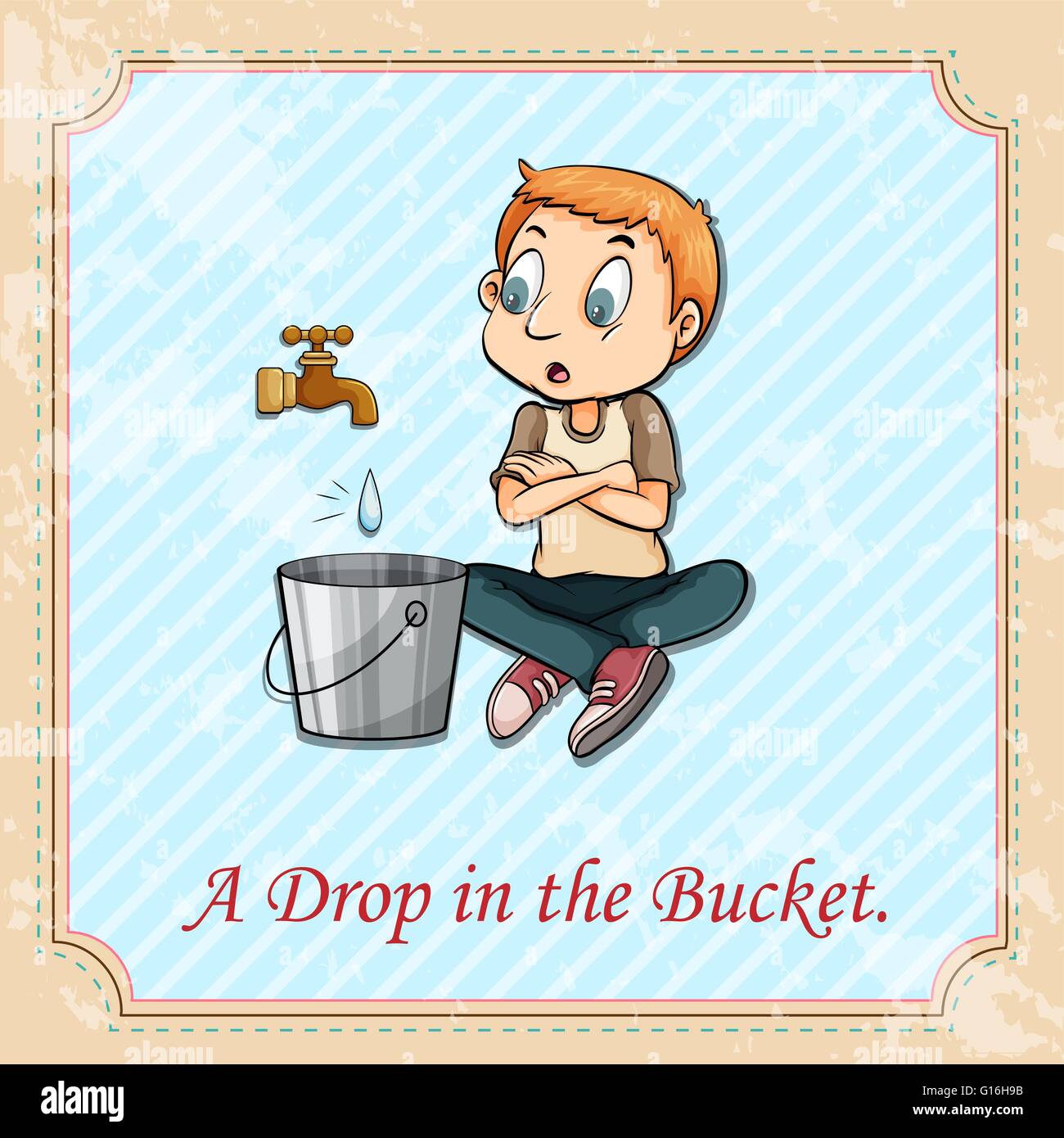 English Idiom Says A Drop In The Bucket Stock Vector Image Art Alamy