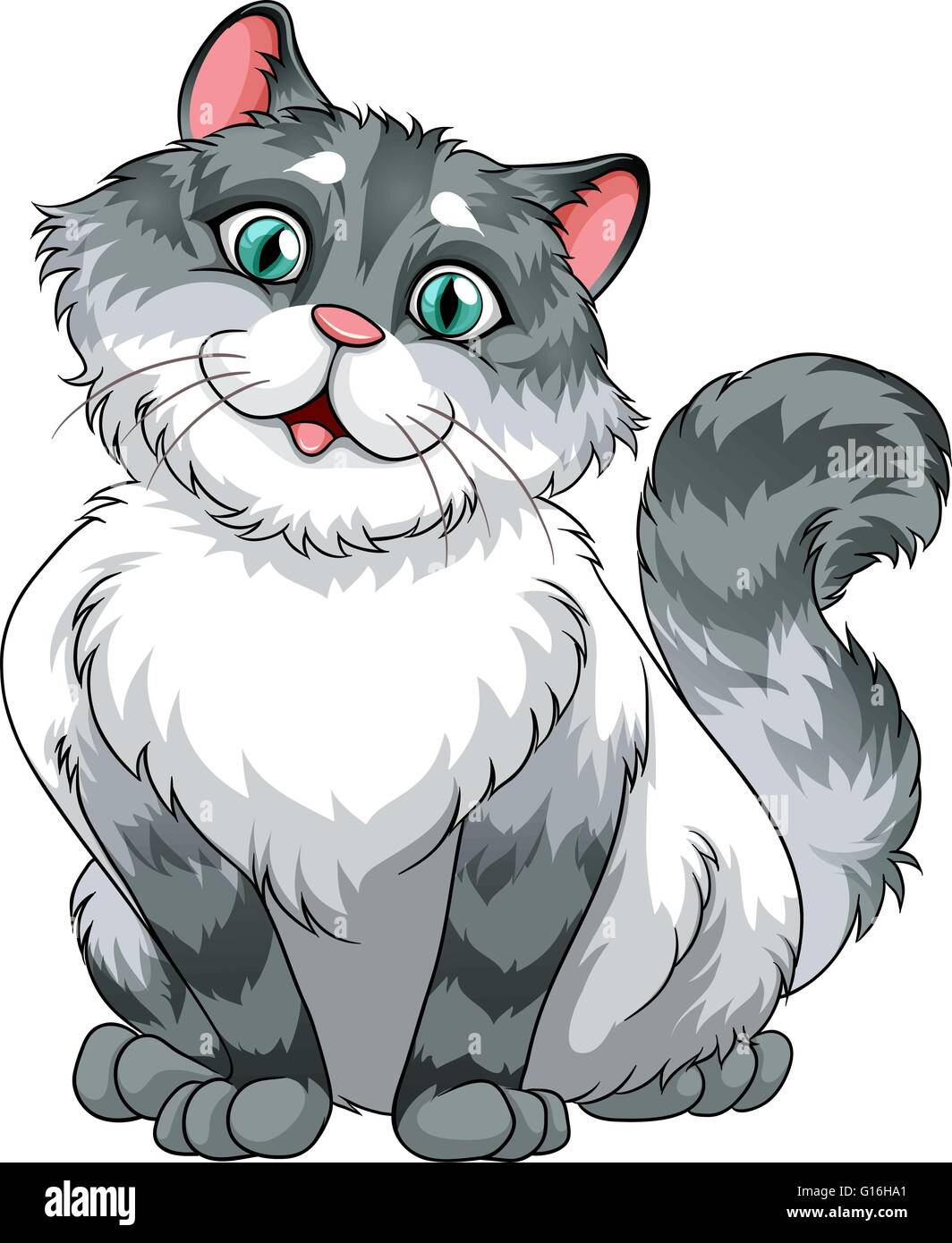 Simple cute cat on white illustration Stock Vector Image & Art - Alamy