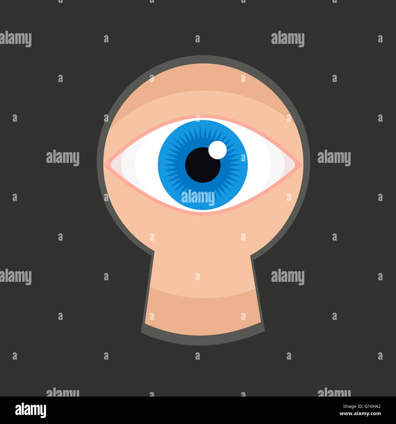 Eye in keyhole color flat vector Stock Vector Image & Art - Alamy
