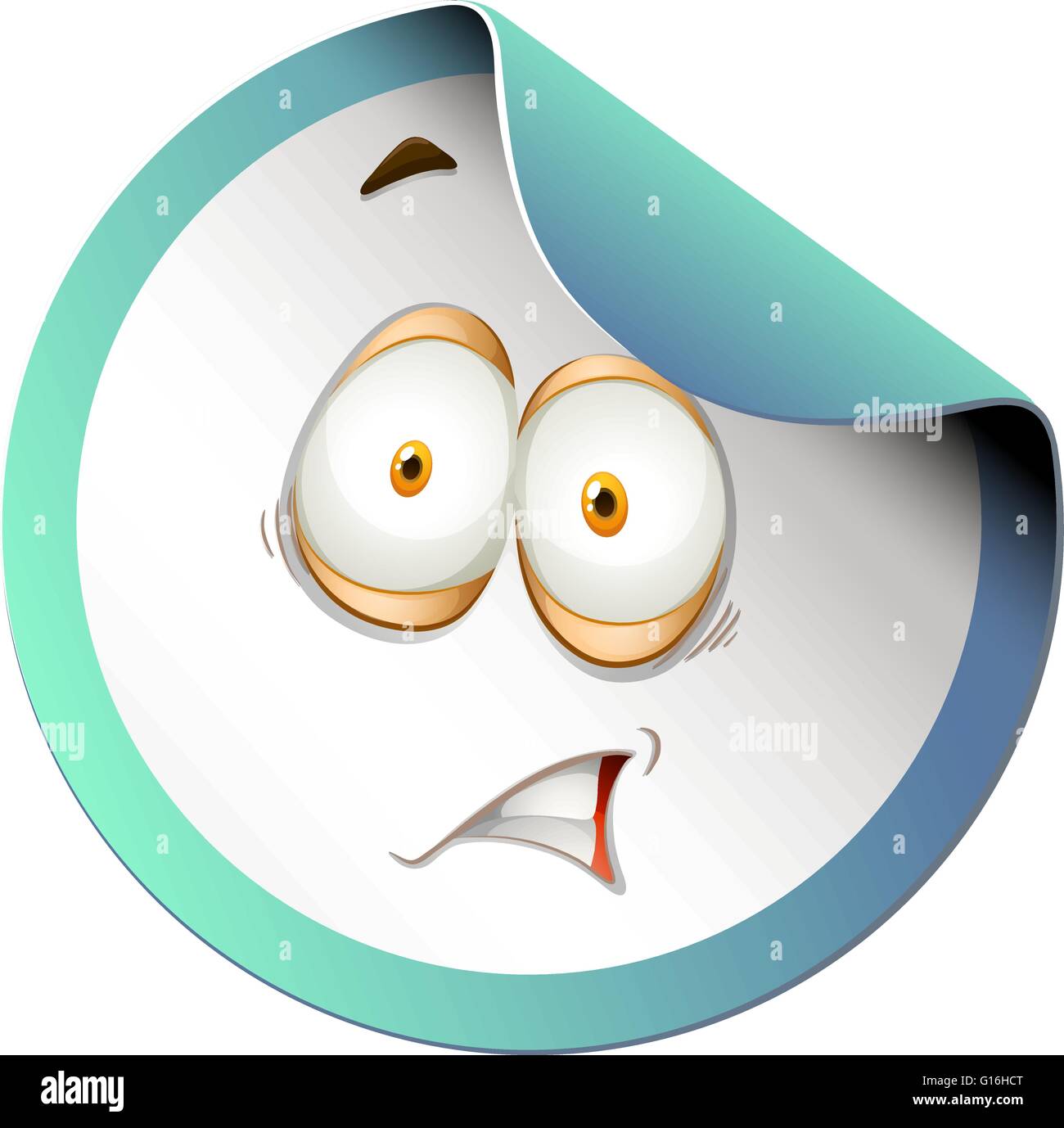 Blue sticker with face illustration Stock Vector Image & Art - Alamy