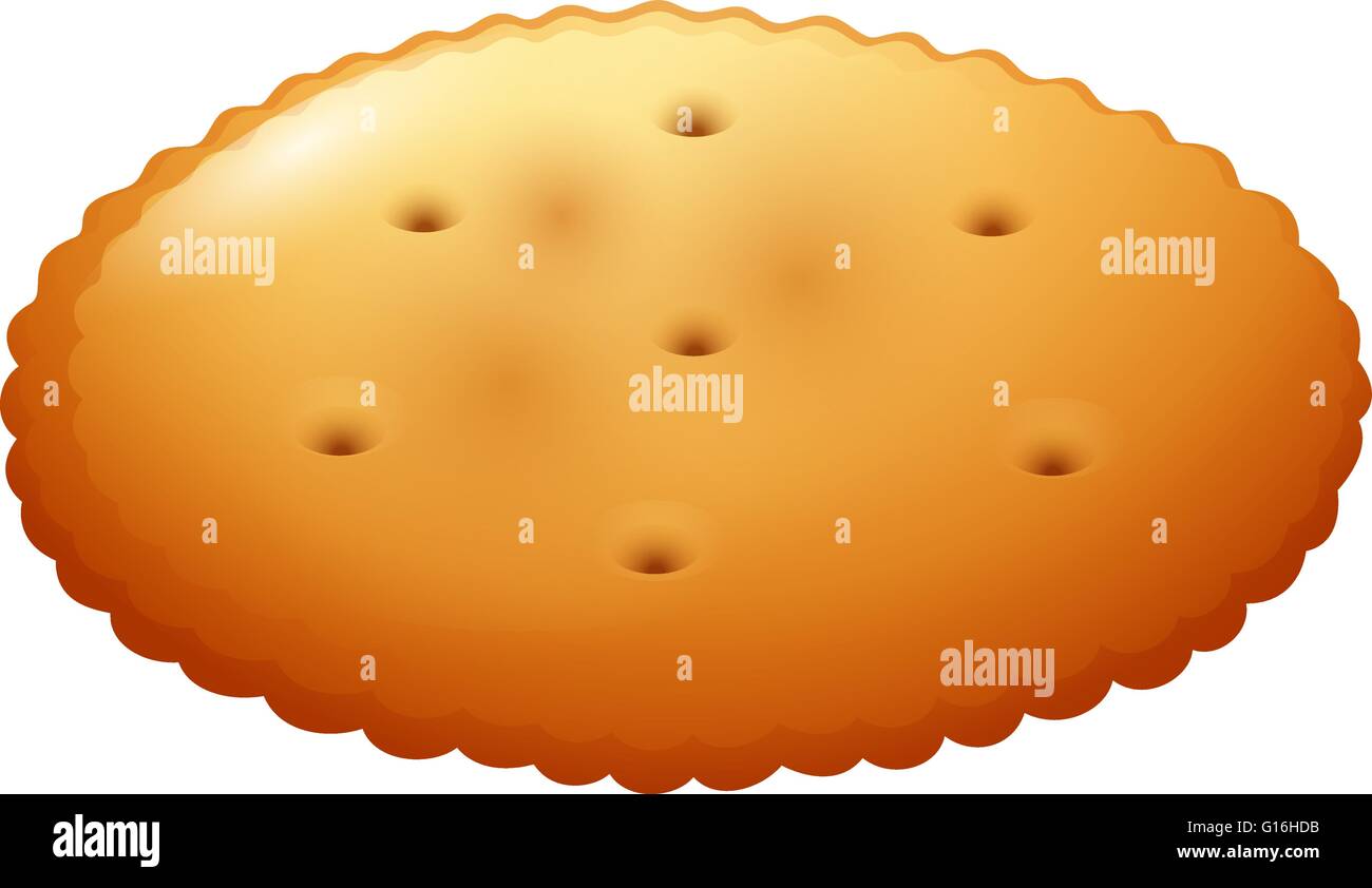 Round cracker on white illustration Stock Vector Image & Art - Alamy