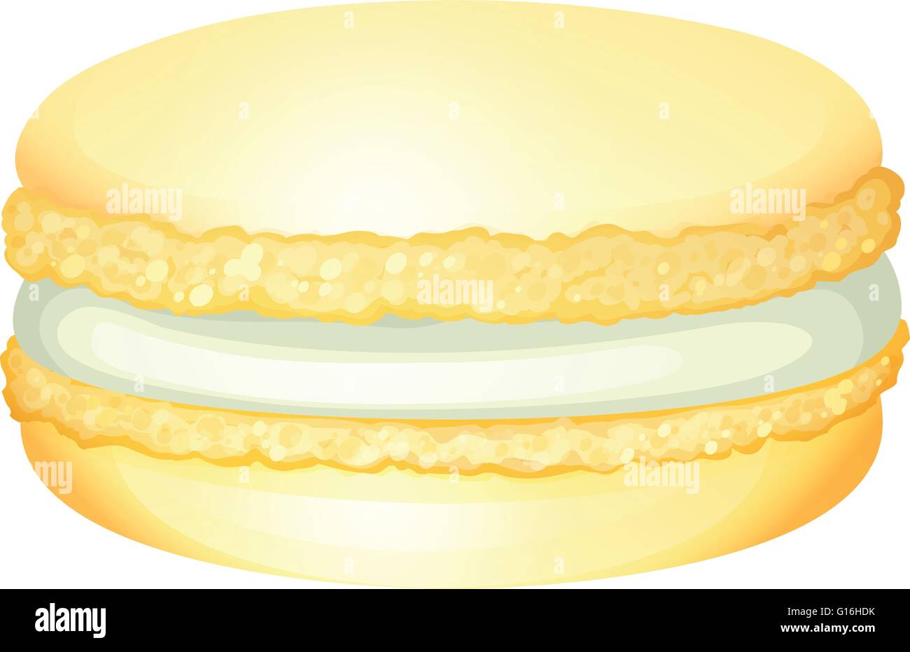 Yellow macaron with cream illustration Stock Vector Image & Art - Alamy