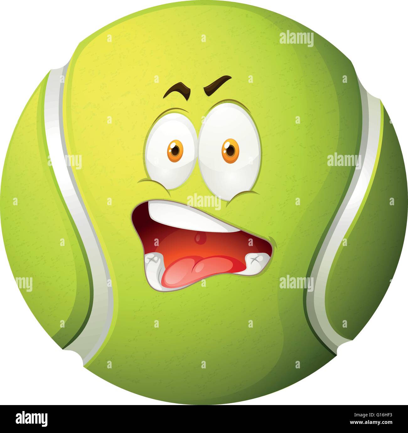 Tennis ball with silly face illustration Stock Vector Image & Art - Alamy