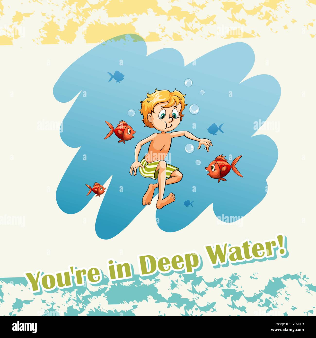 You are in deep water illustration Stock Vector Image & Art - Alamy