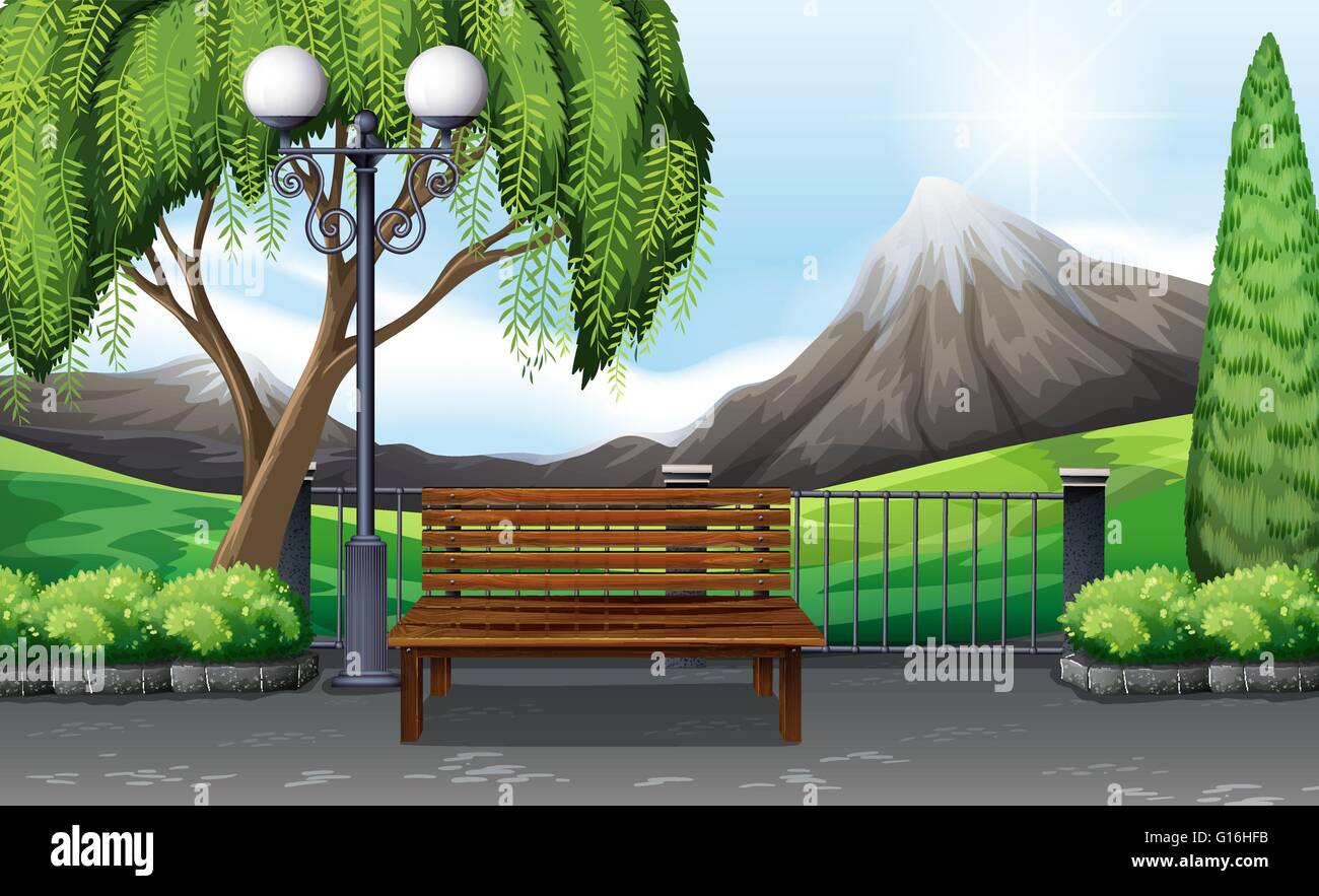 Scene of public park with no people illustration Stock Vector Image ...