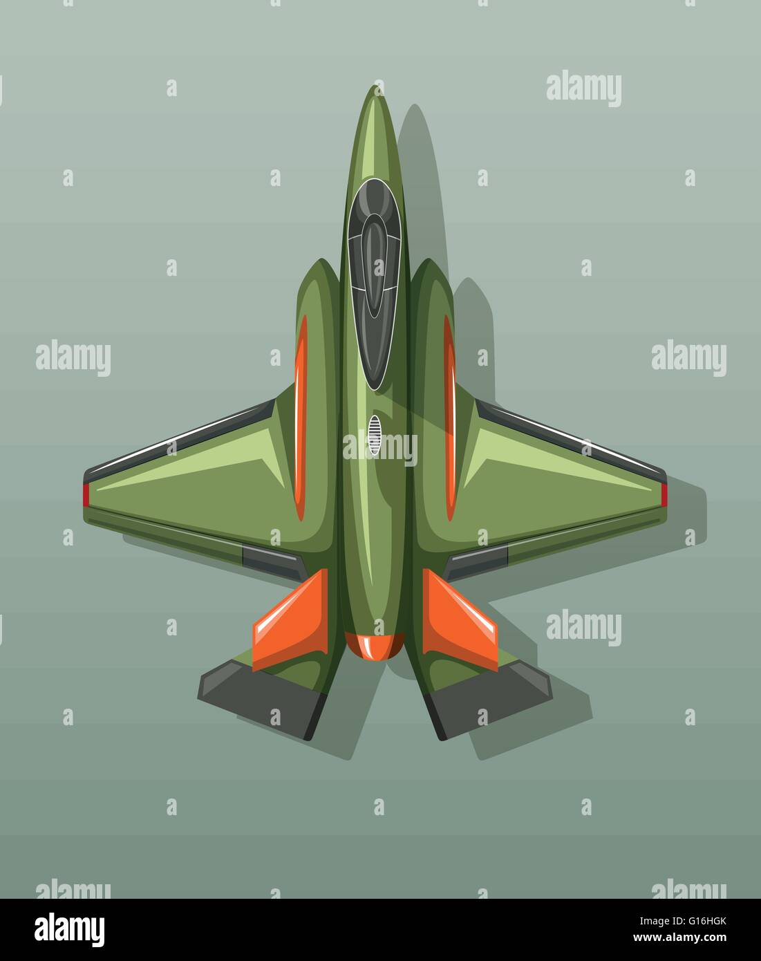 Green military fighting jet illustration Stock Vector Image & Art - Alamy
